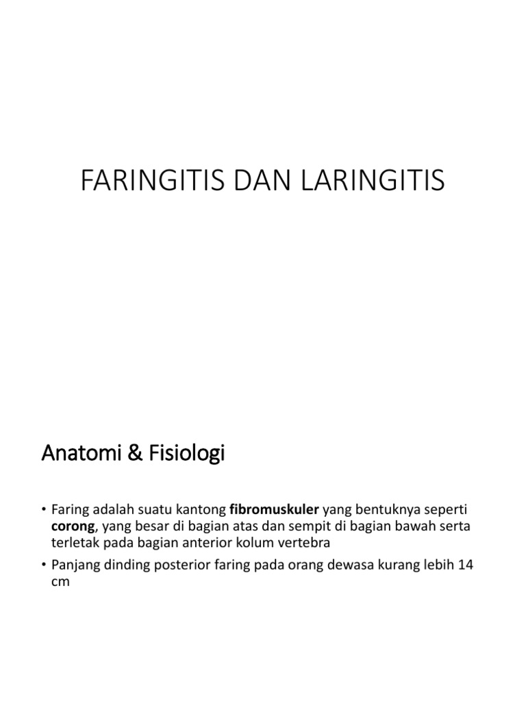 PPT Faringitis Dan Laringitis | PDF