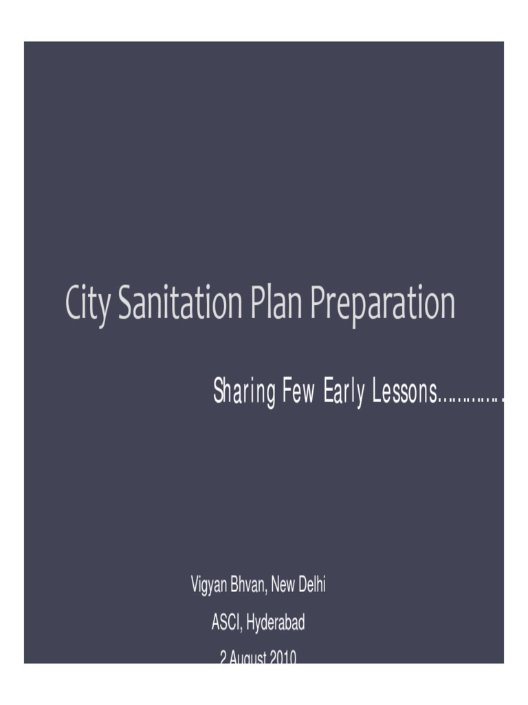 City Sanitation Plan Preparation City Sanitation Plan Preparation | PDF ...