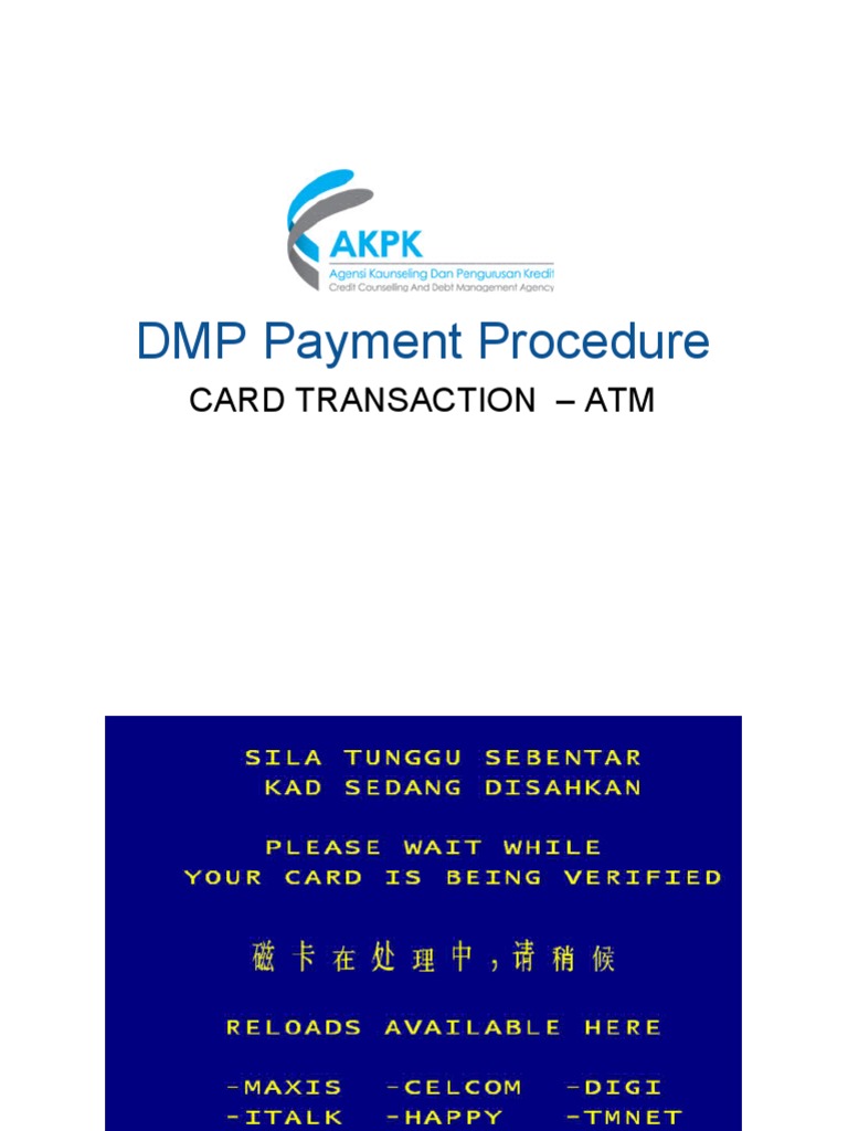 DMP Payment Procedure Automated Teller Machi | PDF