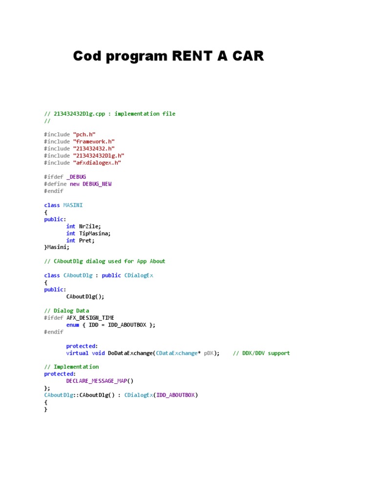 Cod Program RENT A CAR | PDF | System Software | Software