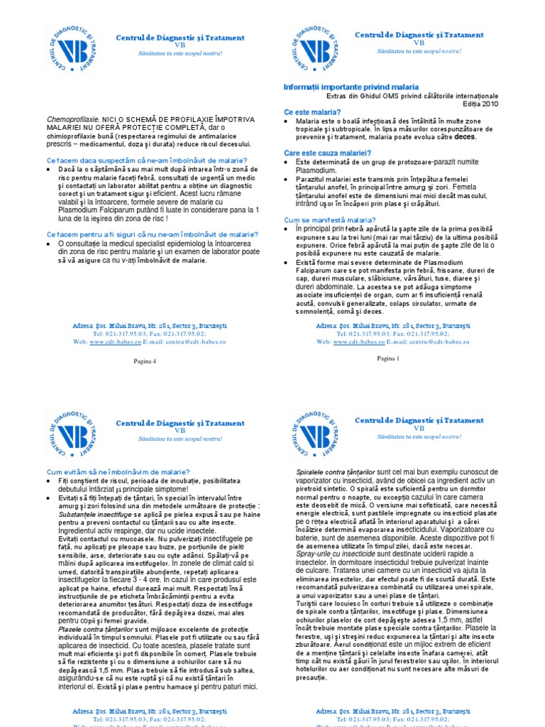 Malaria Informatii PDF | PDF