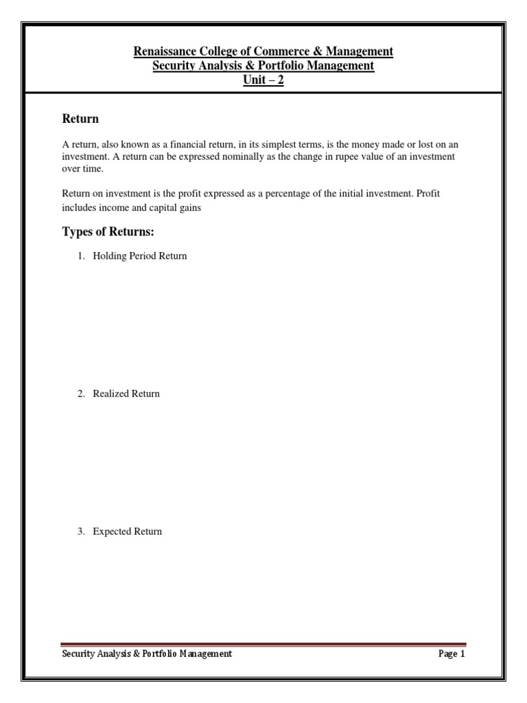 Renaissance College of Commerce & Management Security Analysis ...