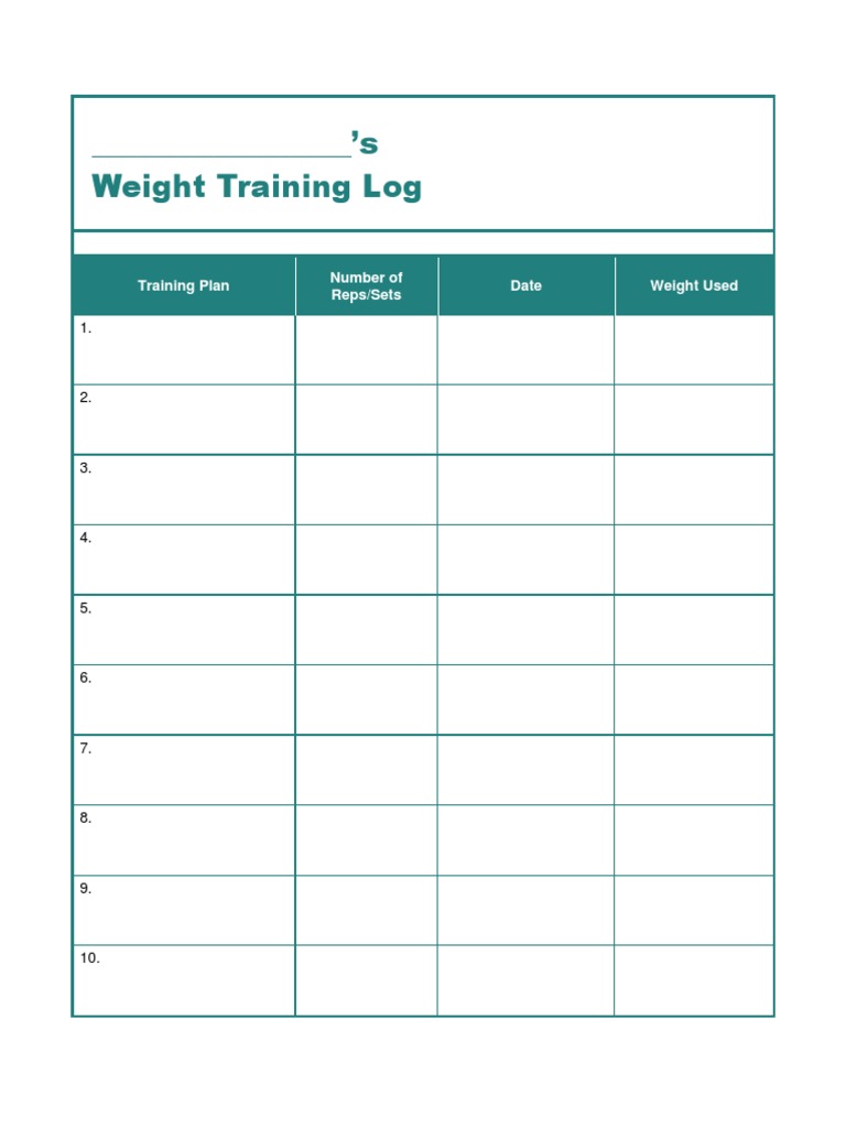Training Log | PDF