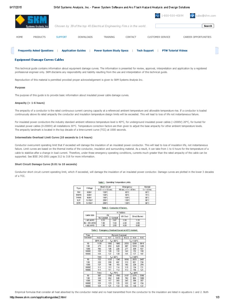 Cable Damage Curve | PDF | Electrical Conductor | Insulator (Electricity)