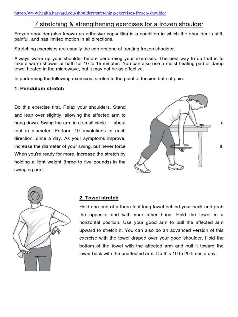 Frozen Shoulder Exercise Guide PDF | PDF | Shoulder | Arm
