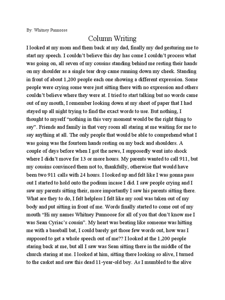 Column Writing | PDF