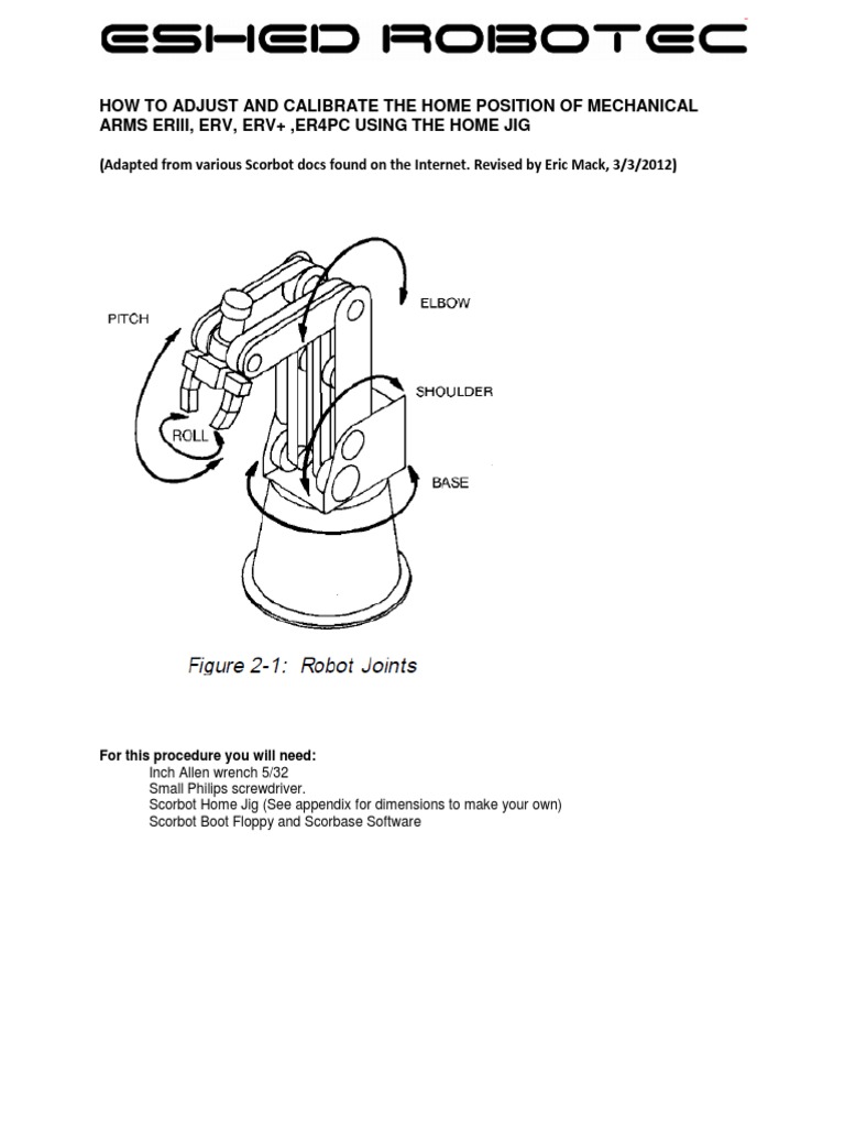 Scorbot ER-III Arm Calibration & Testing (EDM) | PDF | Gear | Screw
