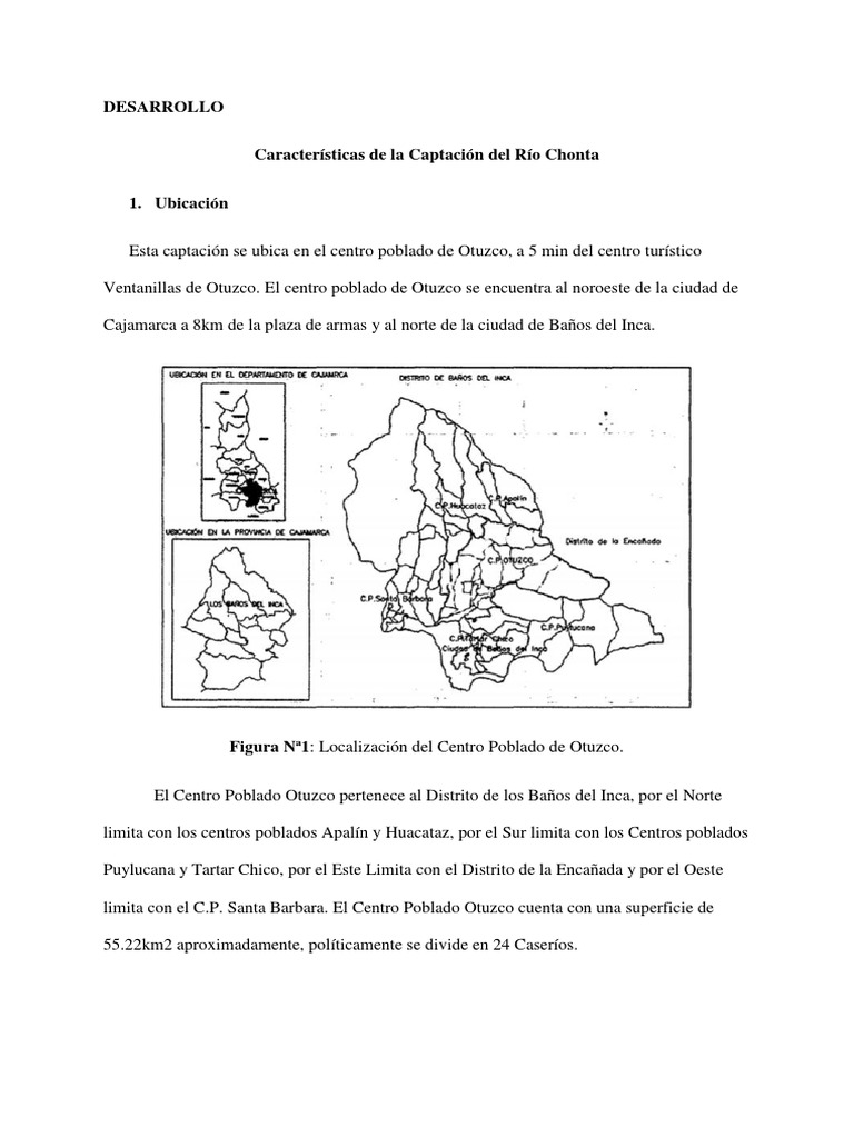 Desarrollo Informe Captación Rio Chonta | PDF | Clima templado | Clima