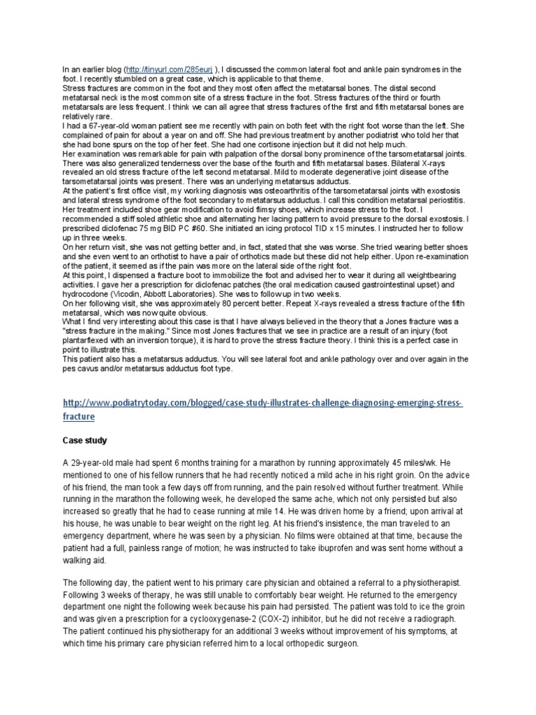 Fracture: Case Study | PDF | Foot | Bone