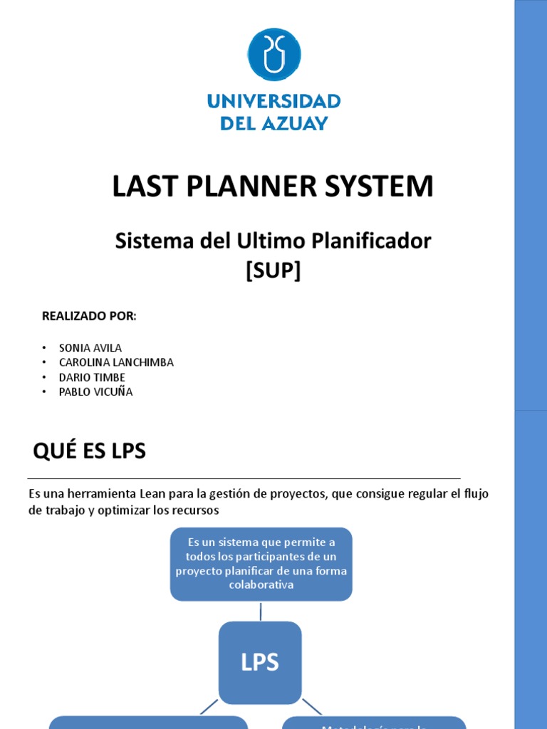 Presentacion Last Planner System V1 | PDF | Gestión de proyectos | Ciencia de sistemas