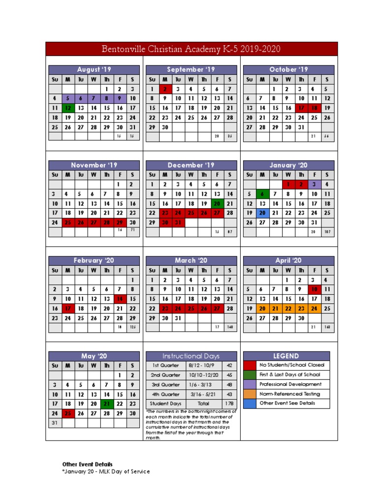 K-4 2019-2020 Calendar | PDF