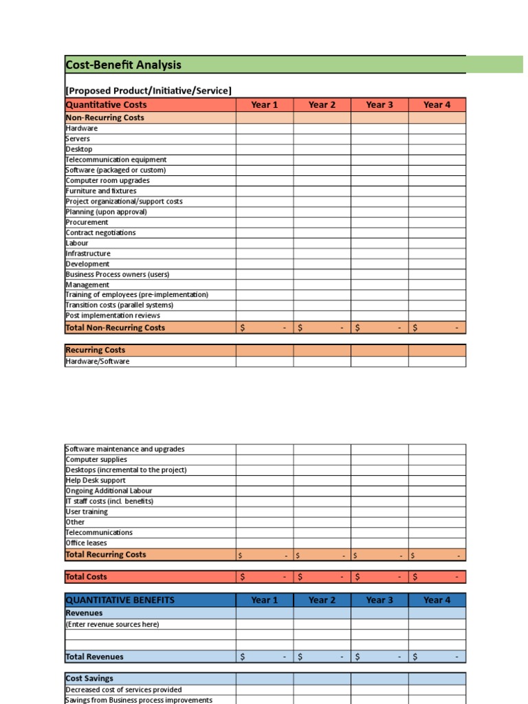Cost Benefit Analysis Template 01 | PDF | Computer Hardware | Software