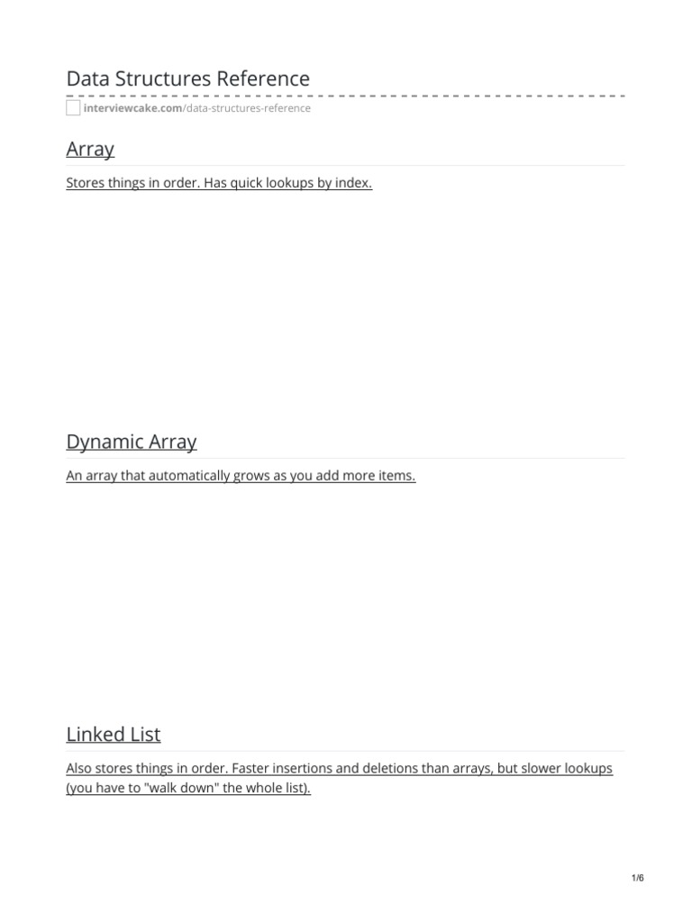 Data Structures Reference | PDF
