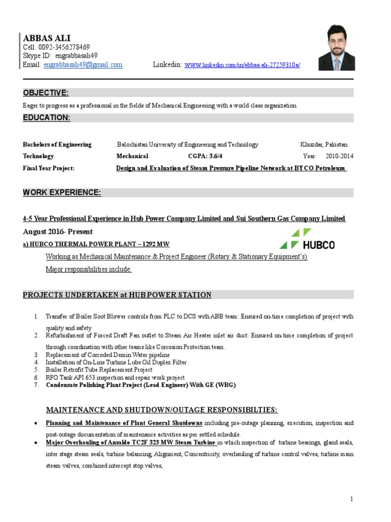 Abbas - CV .. | PDF | Pump | Boiler