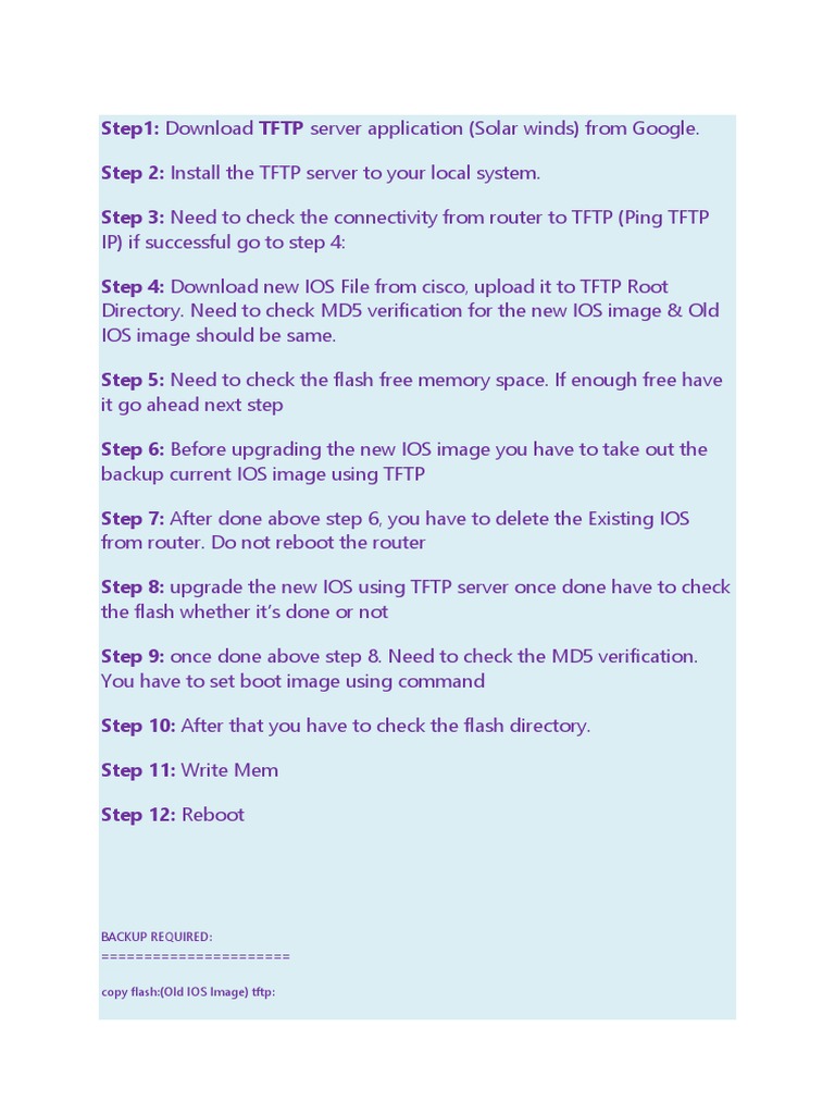 Cisco Router IOS Upgrade Guide | PDF | Computers