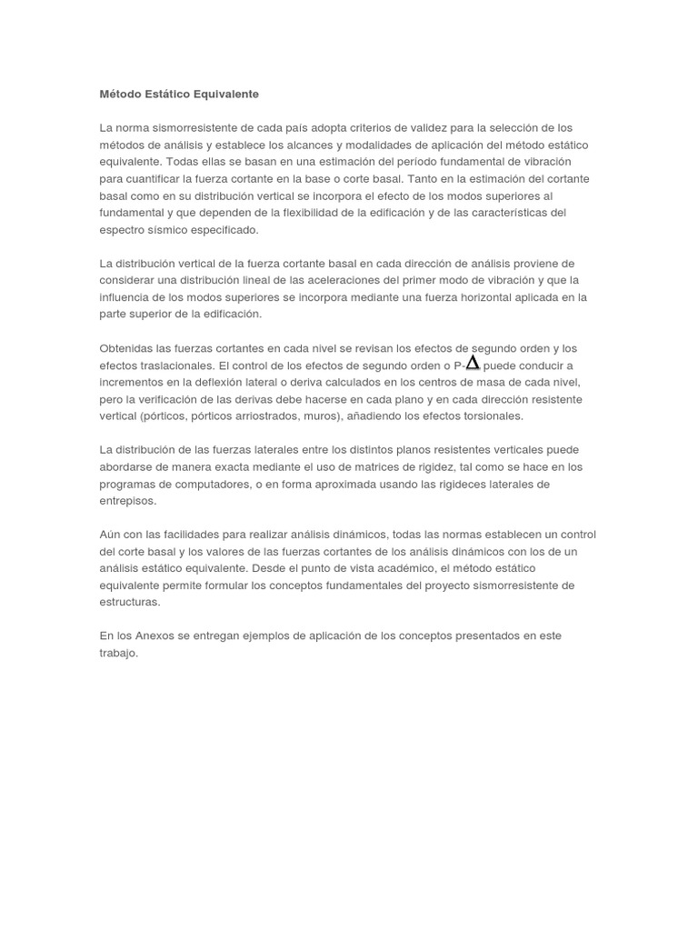 Método Estático Equivalente | PDF