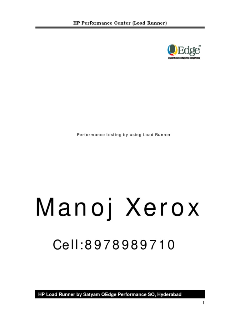 LoadRunner PDF | PDF | Web Server | Internet & Web