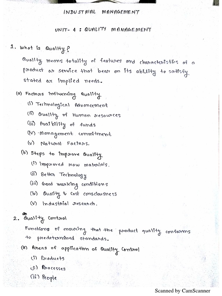 Industrial Management Notes | PDF