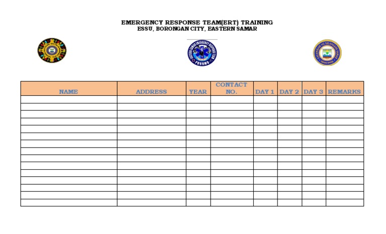 Attendance Ert Training | PDF