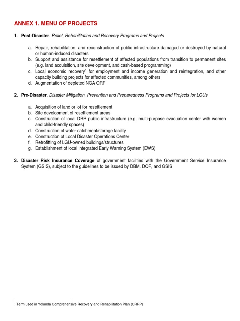 Disaster Recovery and Mitigation Projects | PDF | Emergency Management ...