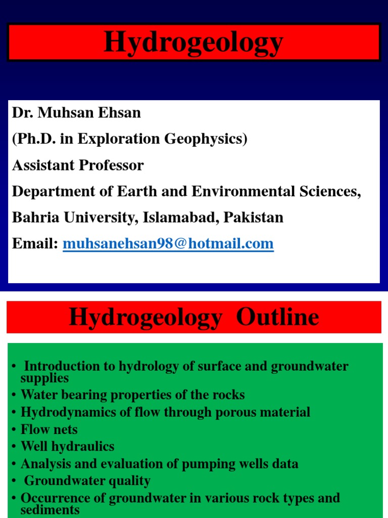 1 BS Hydrogeology | PDF | Hydrogeology | Geology