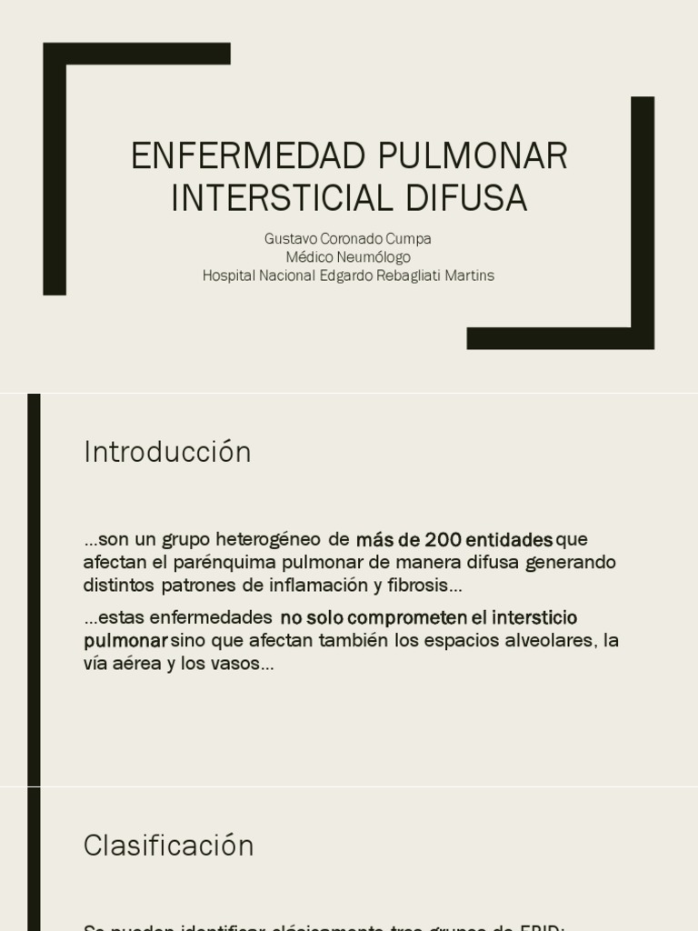 Enfermedad Pulmonar Intersticial Difusa | PDF | Neumonía | Enfermedades y trastornos