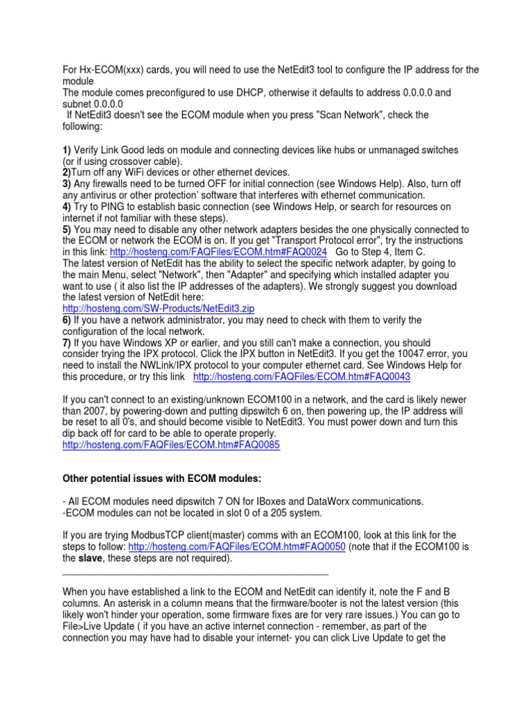 ECOM Quick Start Guide PDF | PDF | Computer Network | Ip Address