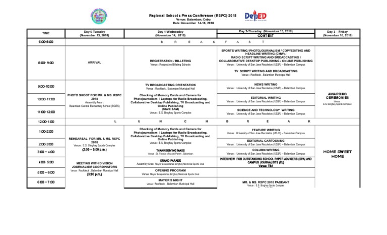 Regional Schools Press Conference (RSPC) 2018: Contest | PDF ...