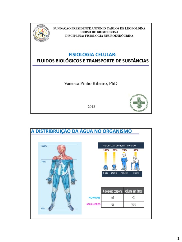 Aula 1 - Fluidos Biológicos e Transporte Através Da Membrana 2018 | PDF ...
