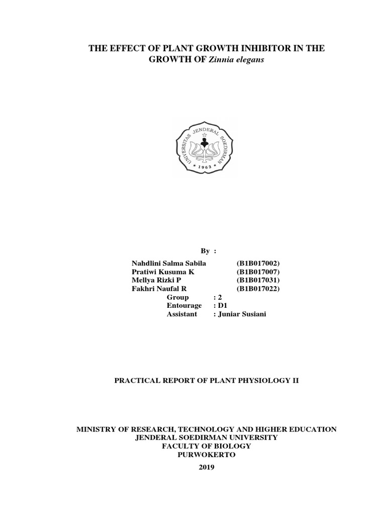 The Effect of Plant Growth Inhibitor in The GROWTH OF Zinnia Elegans ...