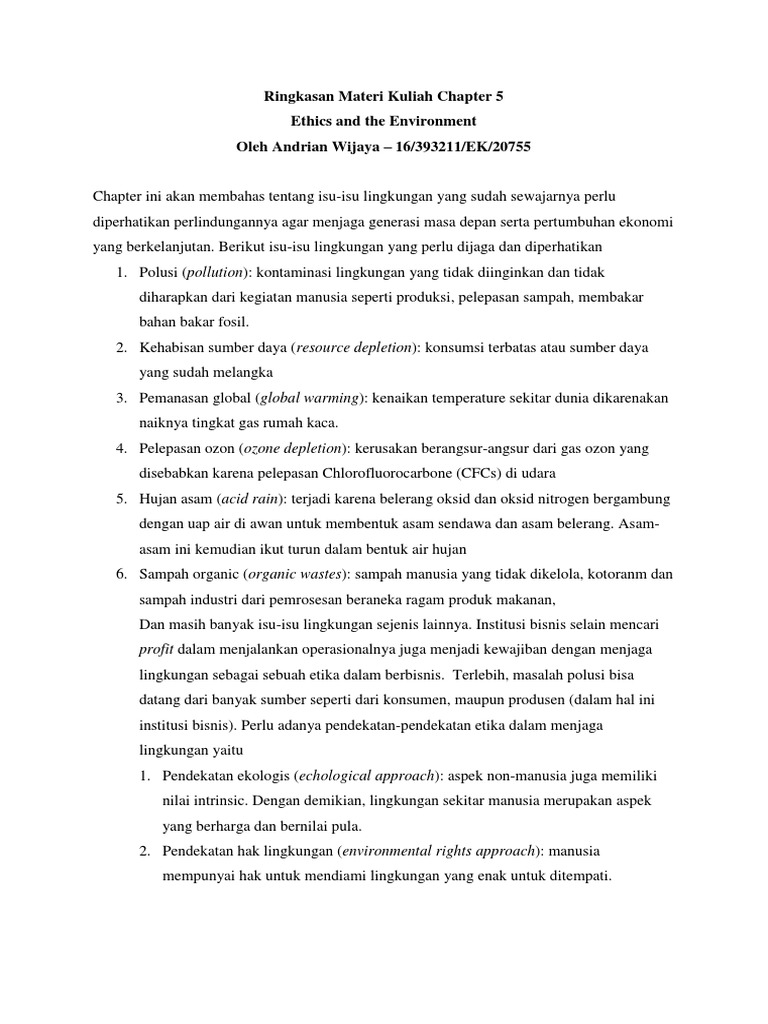 Ringkasan Materi Kuliah Chapter 5 | PDF