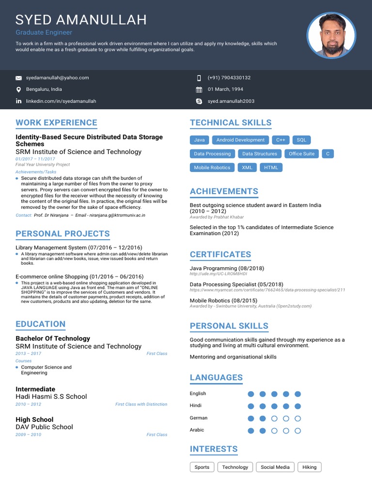 Syed Amanullah: Work Experience Technical Skills | PDF | E Commerce ...