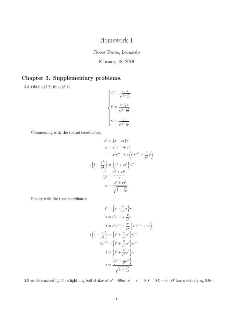 Modern Physics Homework 1 | PDF | Physics | Geometric Measurement