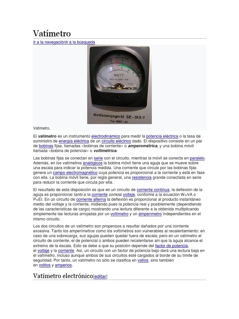 VATIMETRO | PDF | Electrónica | Electromagnetismo