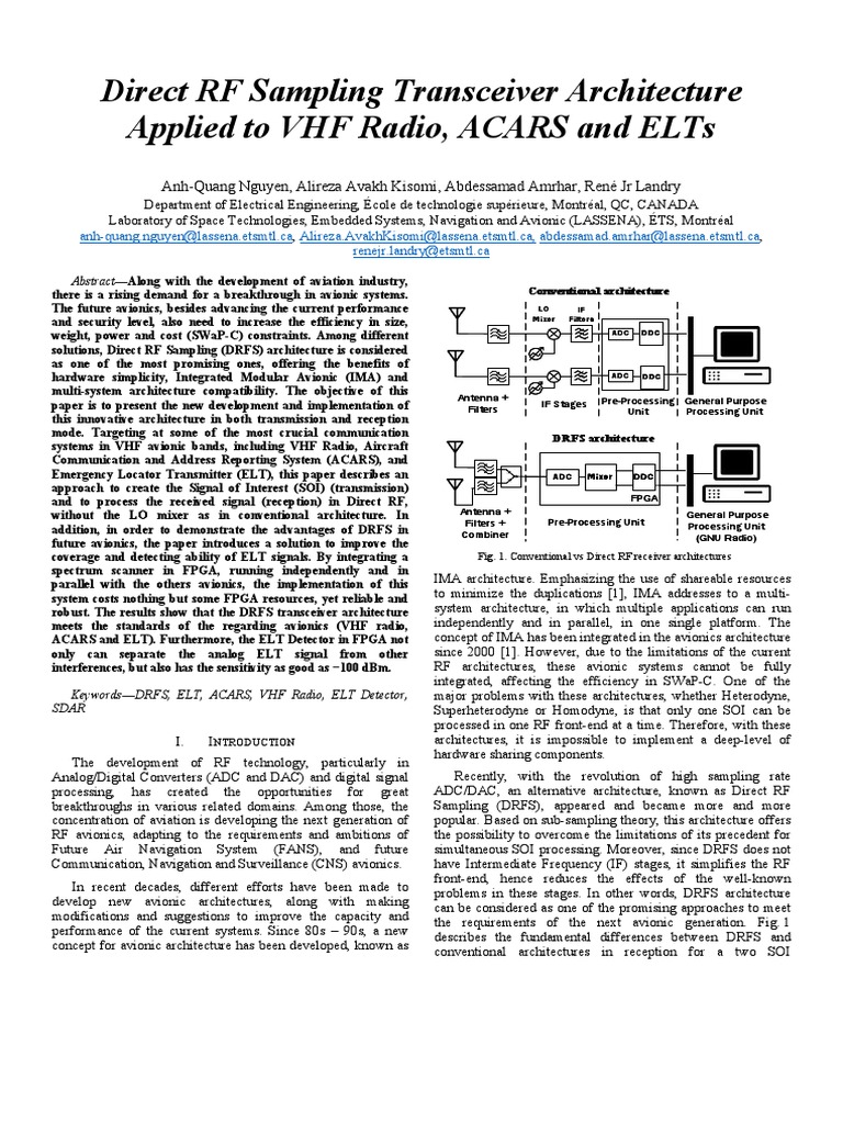 Direct RF Sampling Transceiver Architecture Applied To VHF Radio, Acars ...