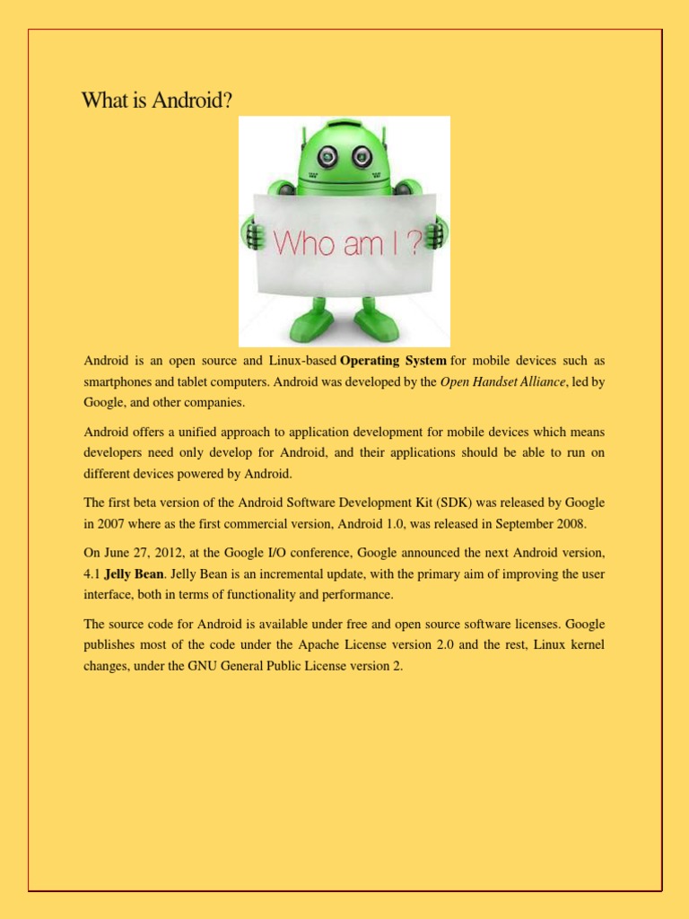 What Is Android? | PDF | Android (Operating System) | Java (Programming Language)