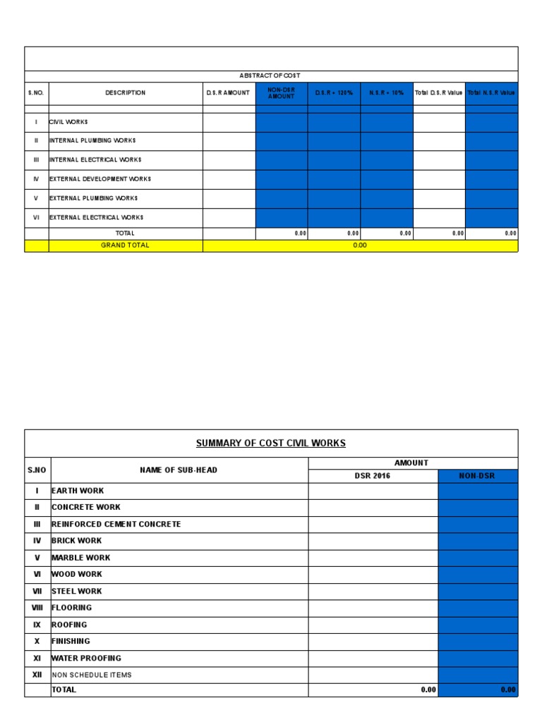 BOQ - Building | PDF | Door | Concrete