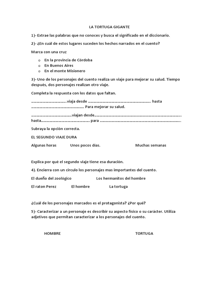 Cuentos de La Selva Actividades | PDF