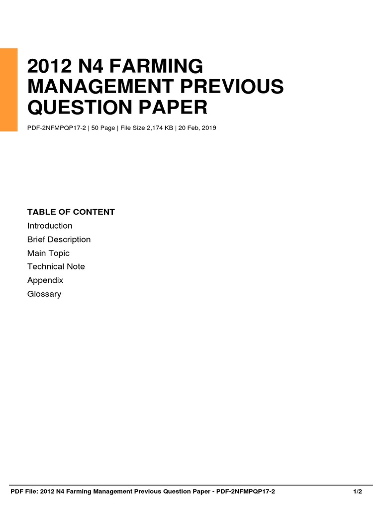 2012 N4 Farming Management Exam Paper | PDF | E Books | Computer Data