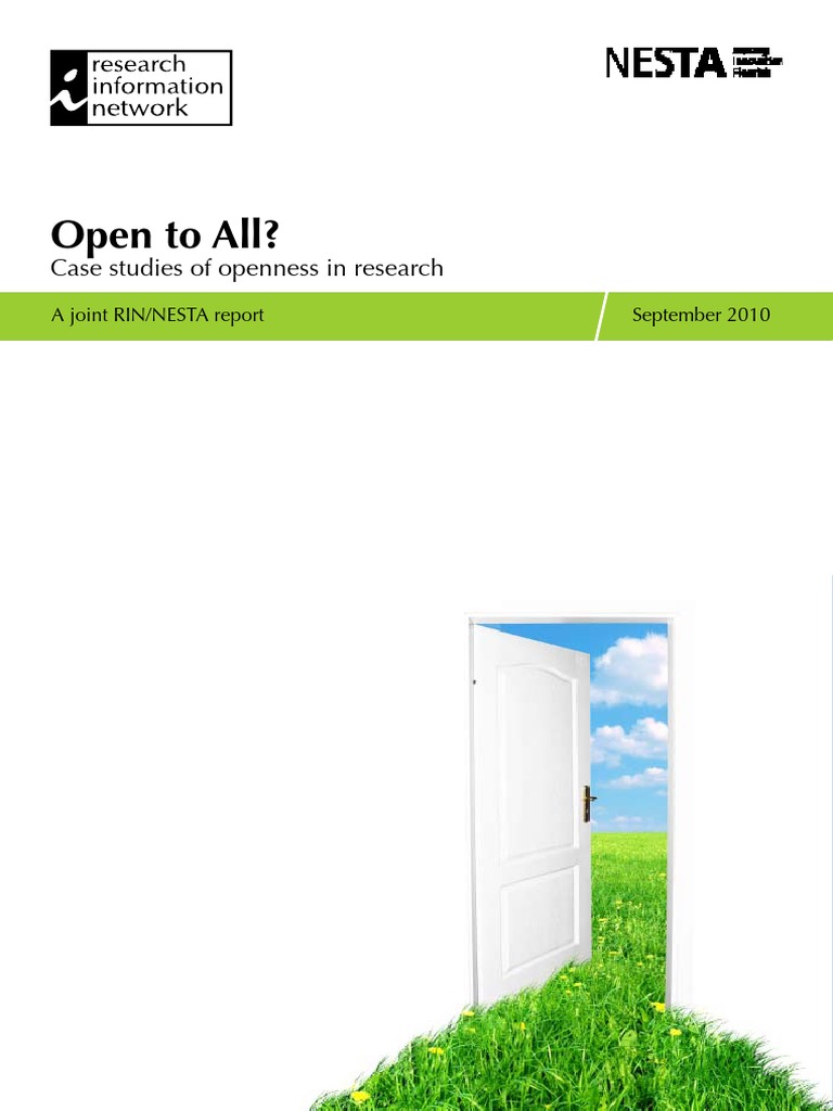 Openness in Research: Benefits & Barriers | PDF | Bioinformatics | Metadata