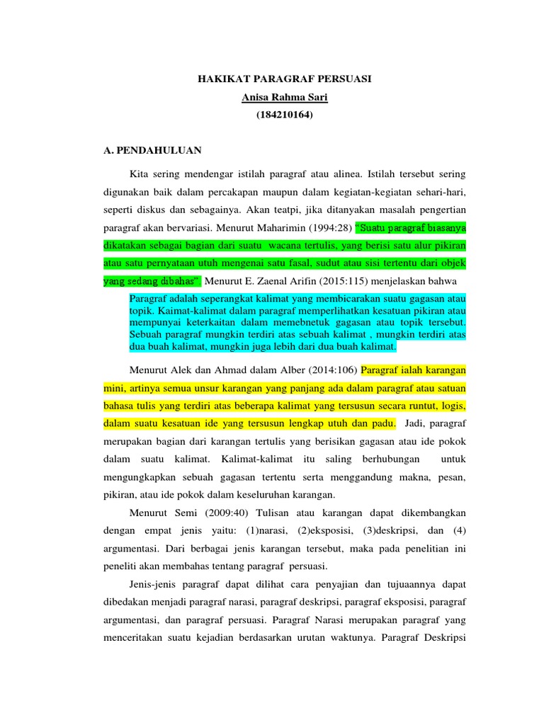 Hakikat dan Ciri Paragraf Persuasi | PDF