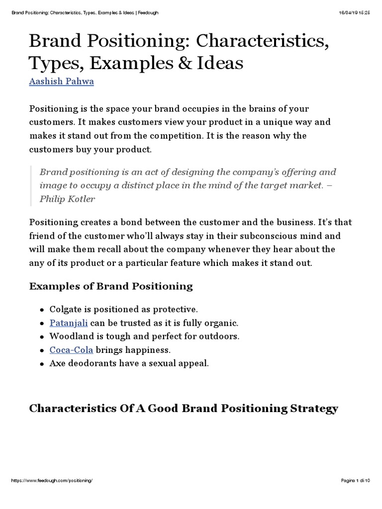 Brand Positioning: Characteristics, Types, Examples & Ideas - Feedough ...