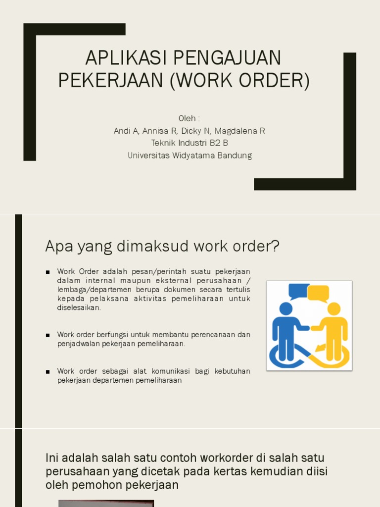 Aplikasi Pengajuan Pekerjaan (Work Order) | PDF
