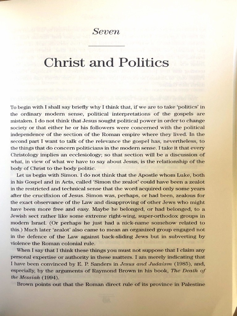"Christ and Politics," by Herbert McCabe | PDF | Gospel Of John | Jesus