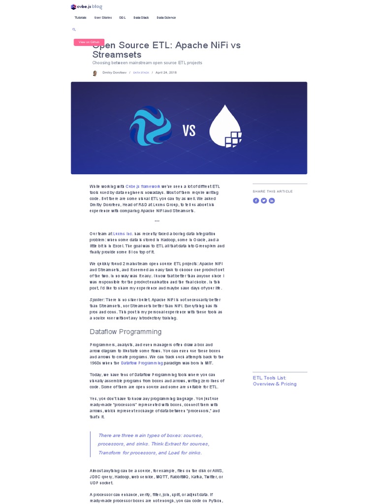 Apache NiFi Vs Streamsets | PDF | File Format | Apache Spark