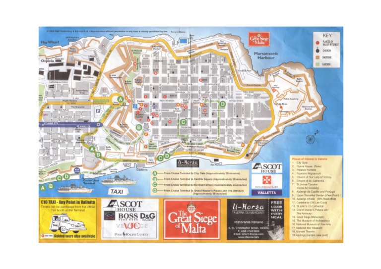 La Valletta Tourism Map PDF | PDF