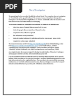 English SBA - The Plan of Investigation | PDF