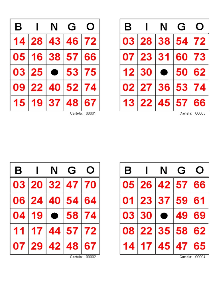 100 Cartelas De Bingo Para Imprimir EDUCA