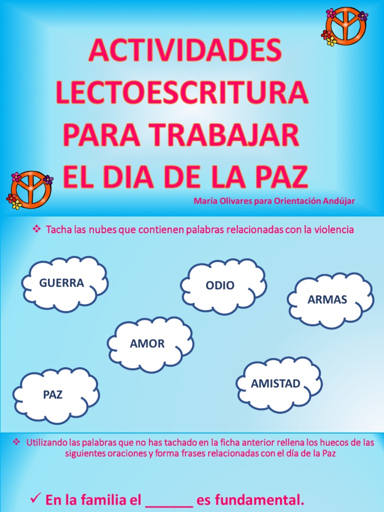 Actividades Lectoescritura para Trabajar El Dia de La Paz | PDF