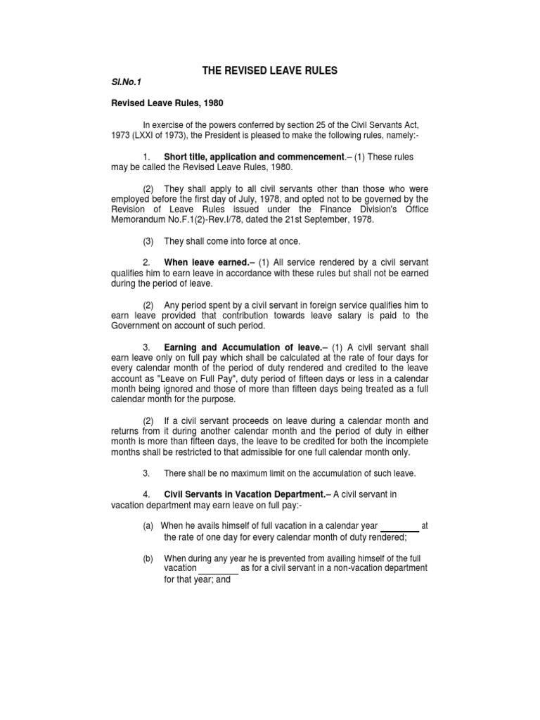 The Revised Leave Rules | PDF | Parental Leave | Retirement